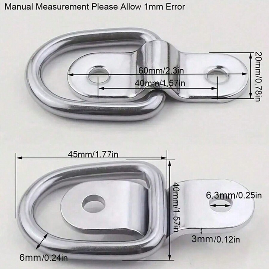 4 Sets Cargo Lashing Surface Mount D Ring Staple Cleat Tie Down Ring Trailers For Trucks Horse ...