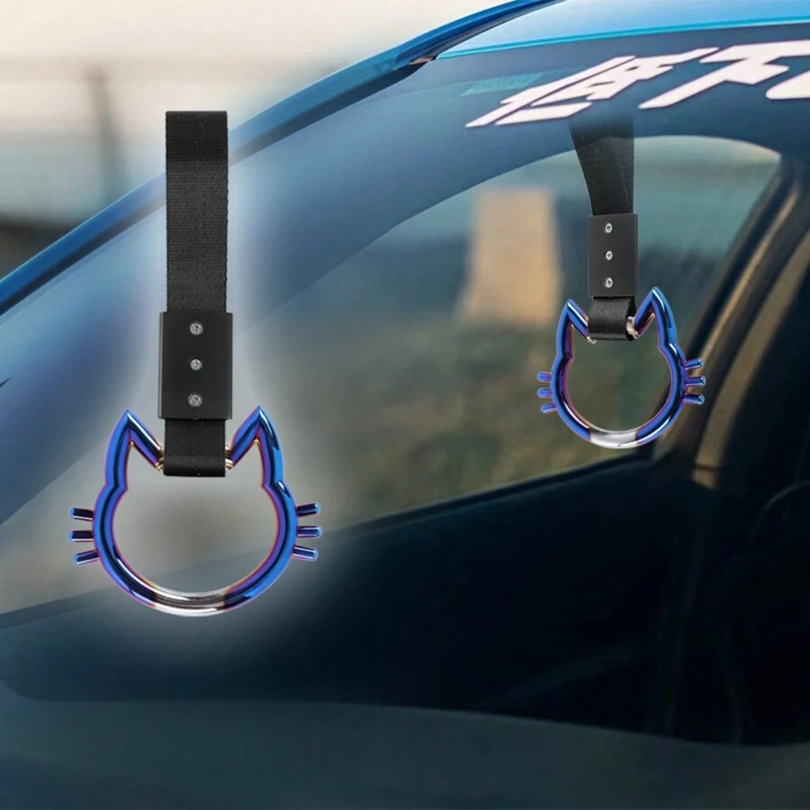 TSURIKAWA JDM Cat Exterior/Interior Ring PVC Car Accessory Bus Subway ...