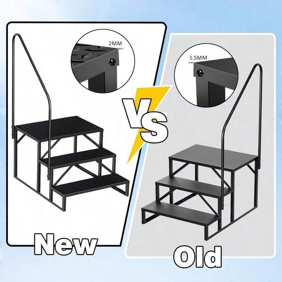 Swimming Pool Ladder Above Ground Pools 3 Step Stool Ladder With Handrails 440 Lb Capacity SPA ...