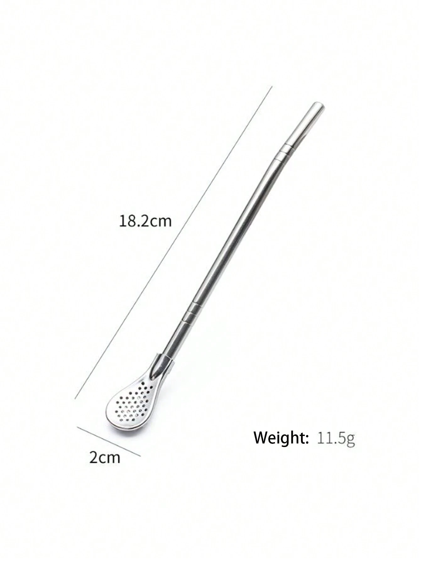 304 Stainless Steel Extra Long Spoon Straw, 2-In-1 Reusable Bubble Tea ...