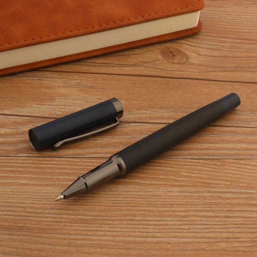 1PC Luxury Metal Rollerball Pen Roman Column Matte Blue Stationery ...