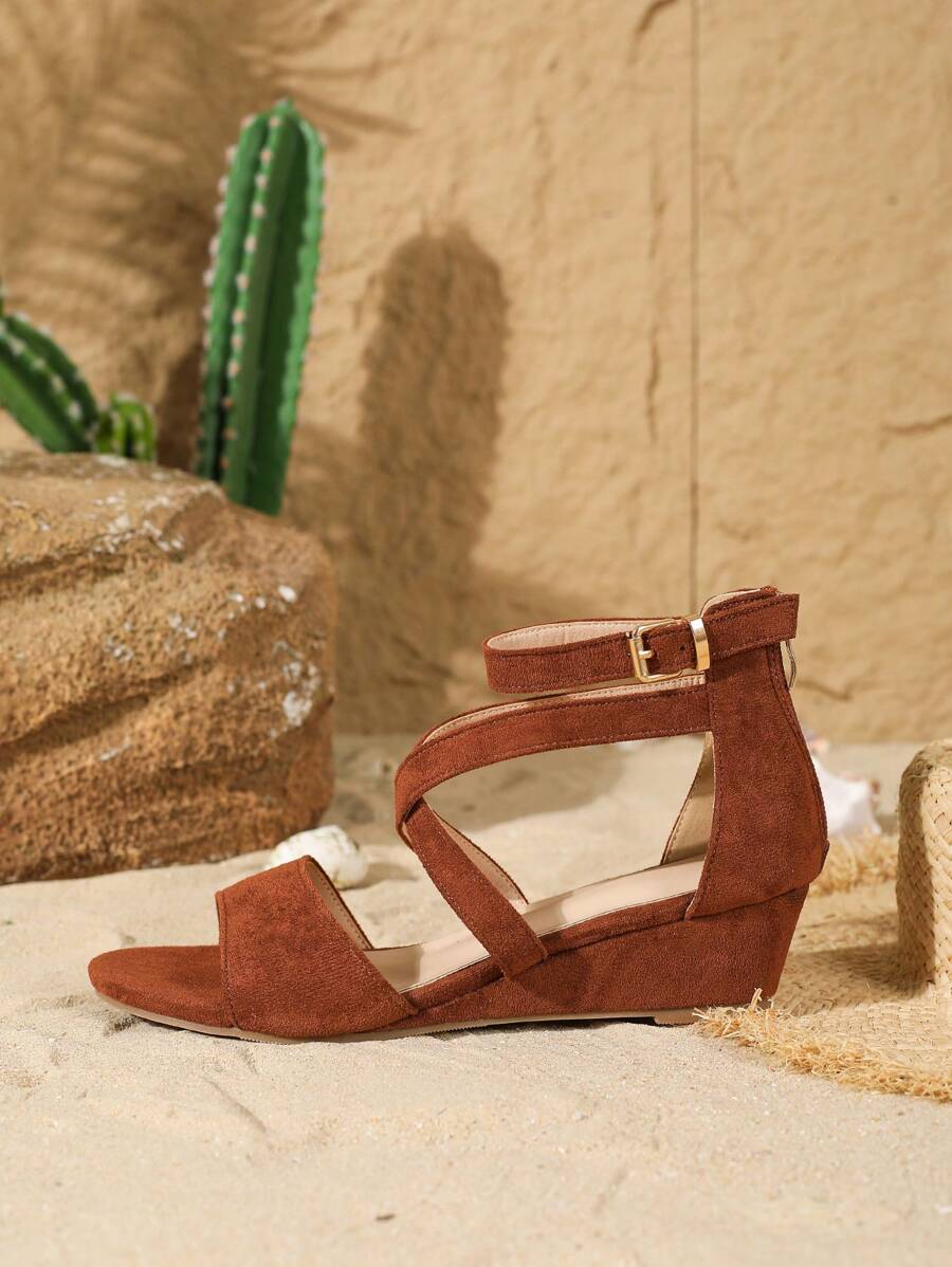 Women's Wedge Round Toe Roman Sandals | SHEIN