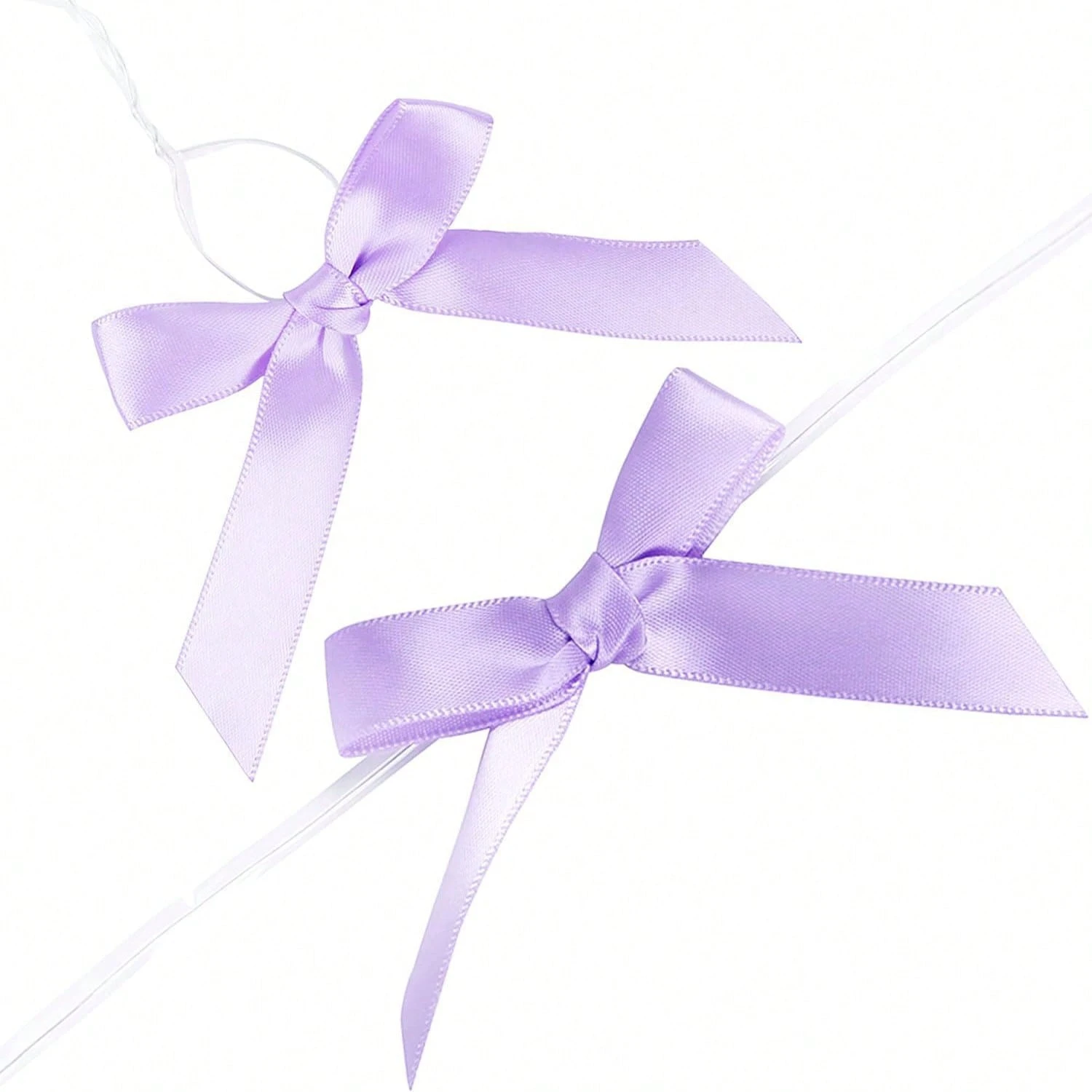 50 Pack Pink Satin Ribbon Twist Tie Bows For Treat Bags, Gift Bags, Bakery Candy Bags And ...