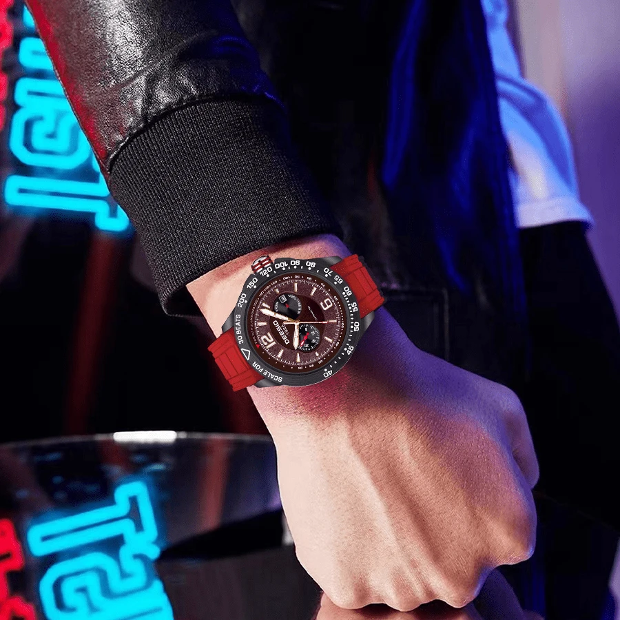 Deesio 1pc Black Classic Popular Large Dial Men's Automatic Mechanical ...