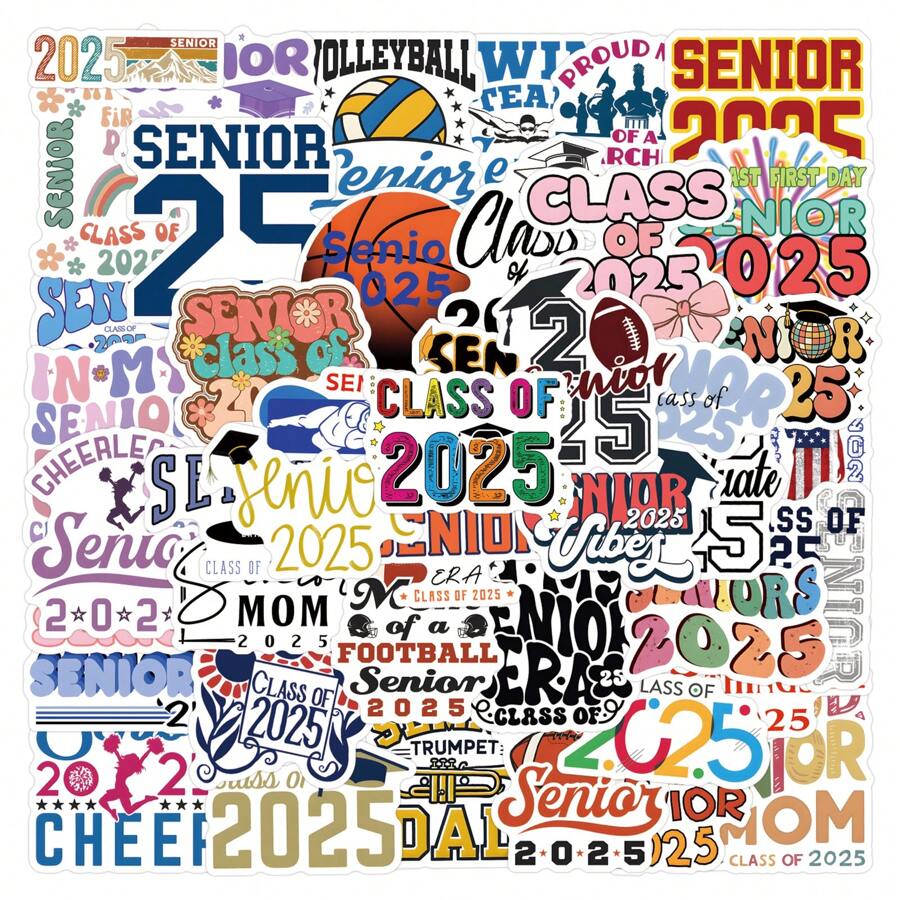 55 Senior 2025 Stickers Vinyl Cartoon Stickers For Water Bottles ...