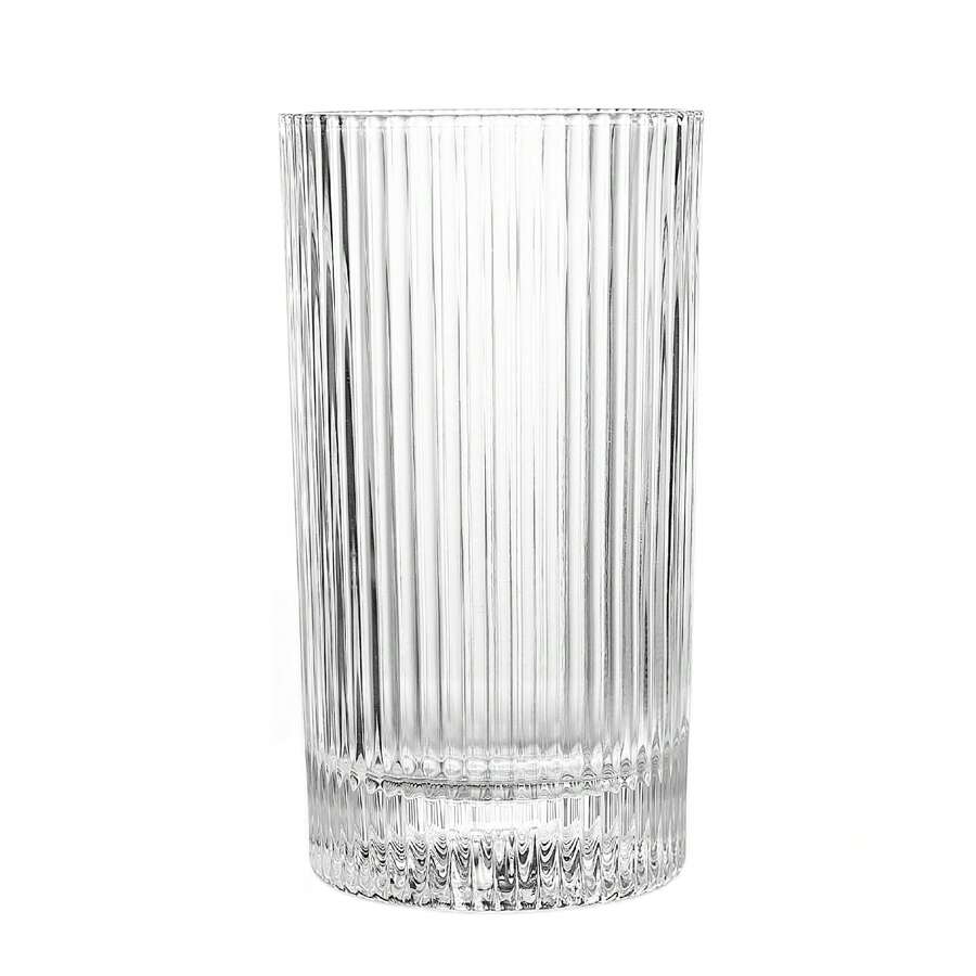 4 peças 11,8 oz estilo nervurado/listrado copos de vidro vintage copos ...