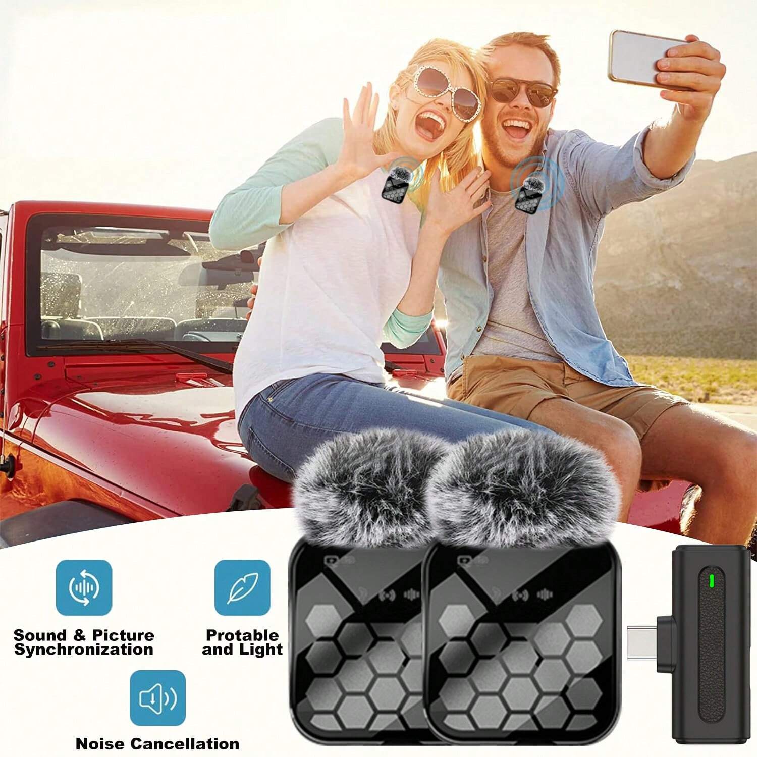 Wireless Lavaliere Microphone System, Noise Canceling Lavaliere ...