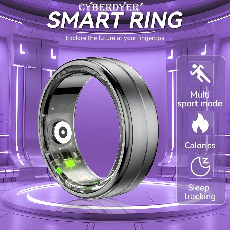 CyberDyer Slimme ring voor vrouwen en mannen, stappenteller, batterijen ...