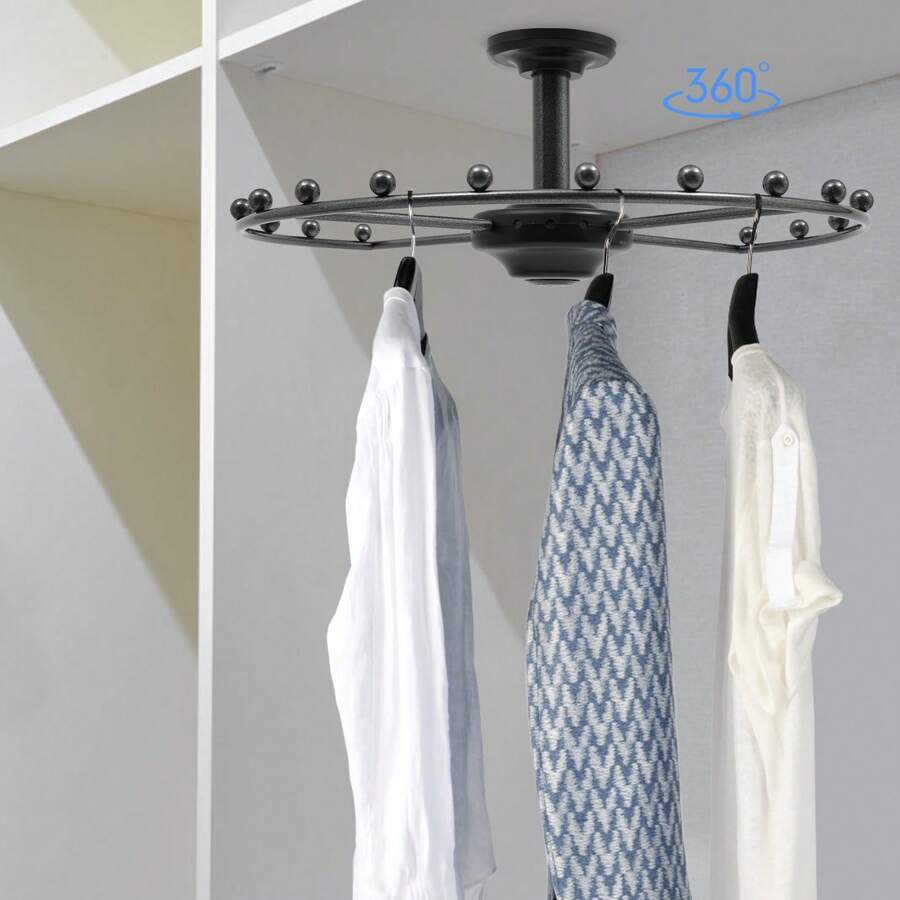 Rotating Corner Wardrobe Rack: 420mm X 160mm Space-Saving Hanging ...
