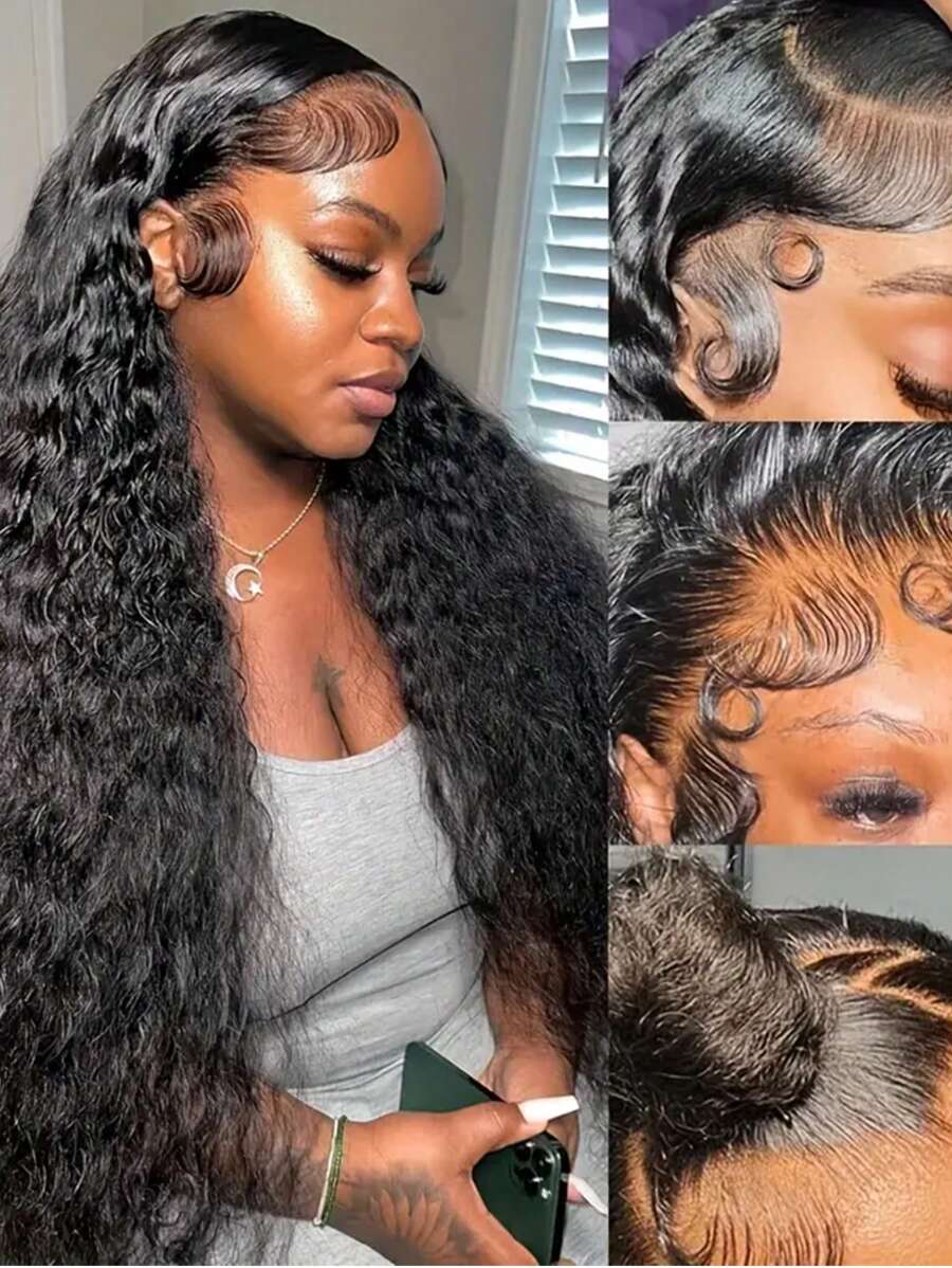 Eulisi 13X4 Water Wave Lace Front Wigs Human Hair Wet And Wavy Lace ...