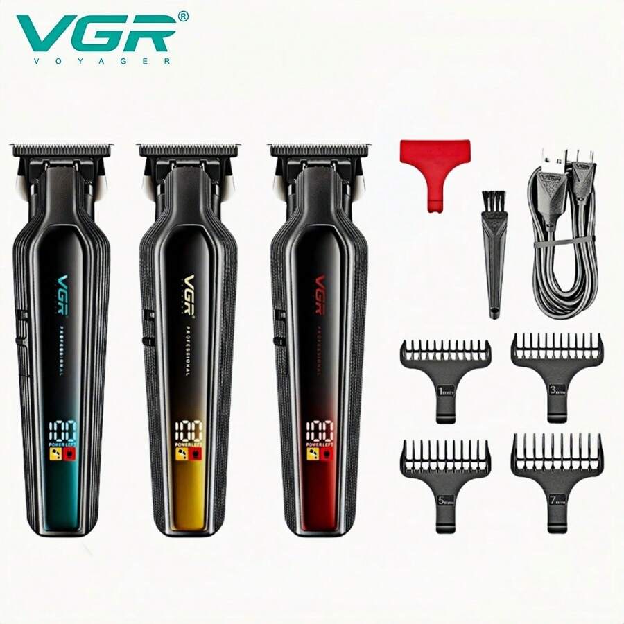 VGR VGR Haartrimmer Elektrische Digitale Display Trimmer Drie Kleuren Beschikbaar Draagbare ...