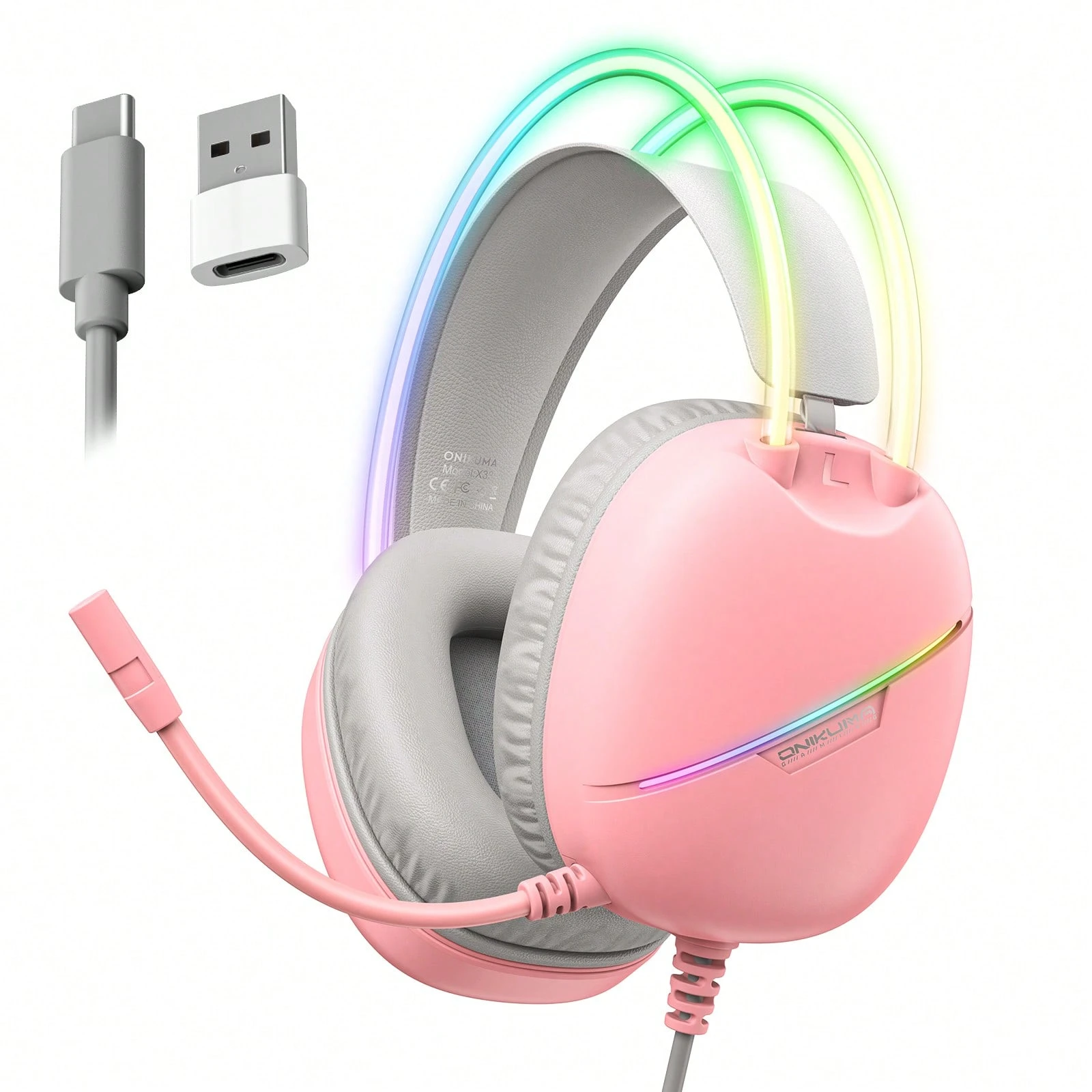 ONIKUMA Auriculares de juego profesionales ONIKUMA X33 Pro rosas con ...
