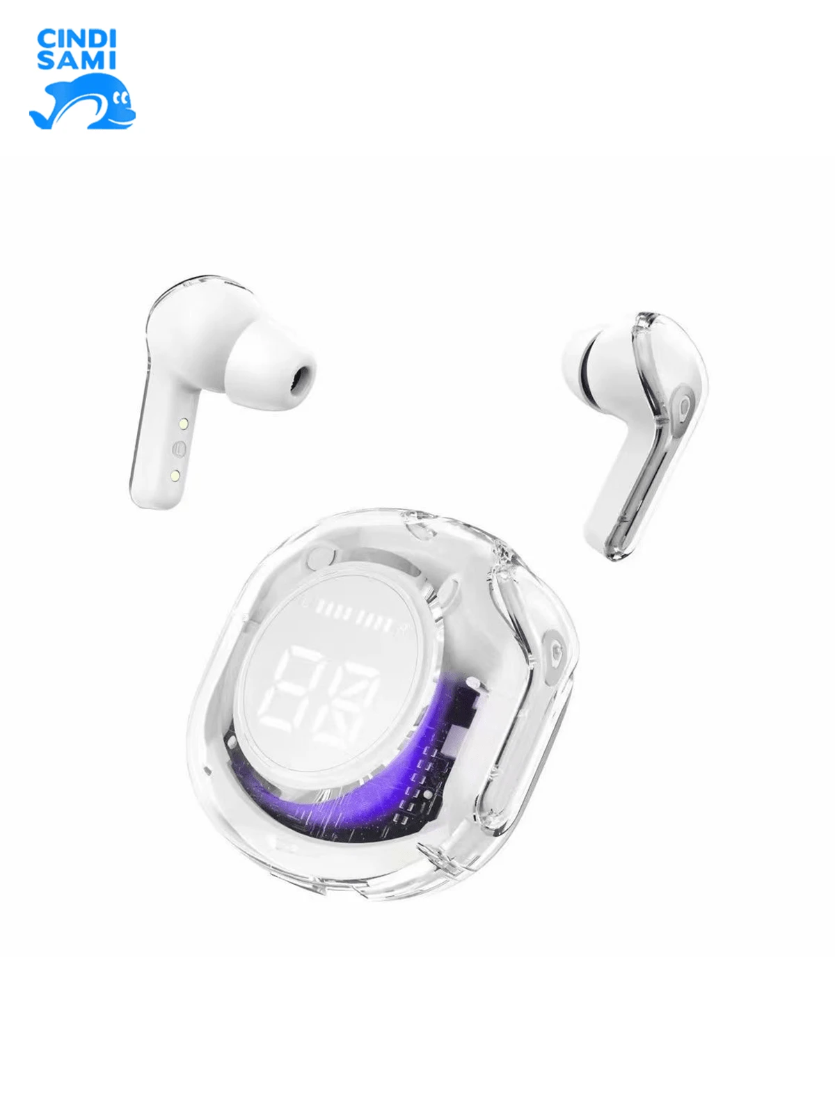 Bluetooth Headset, 2024 Transparent Digital Display Headset, Ultra-Long ...