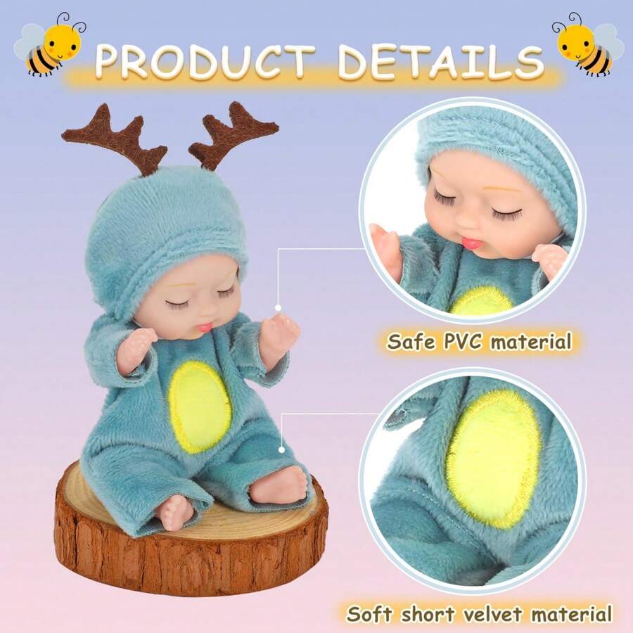 1 Pacote de Mini Boneca Reborn, Mini Boneca Reborn Dormindo, Boneca ...