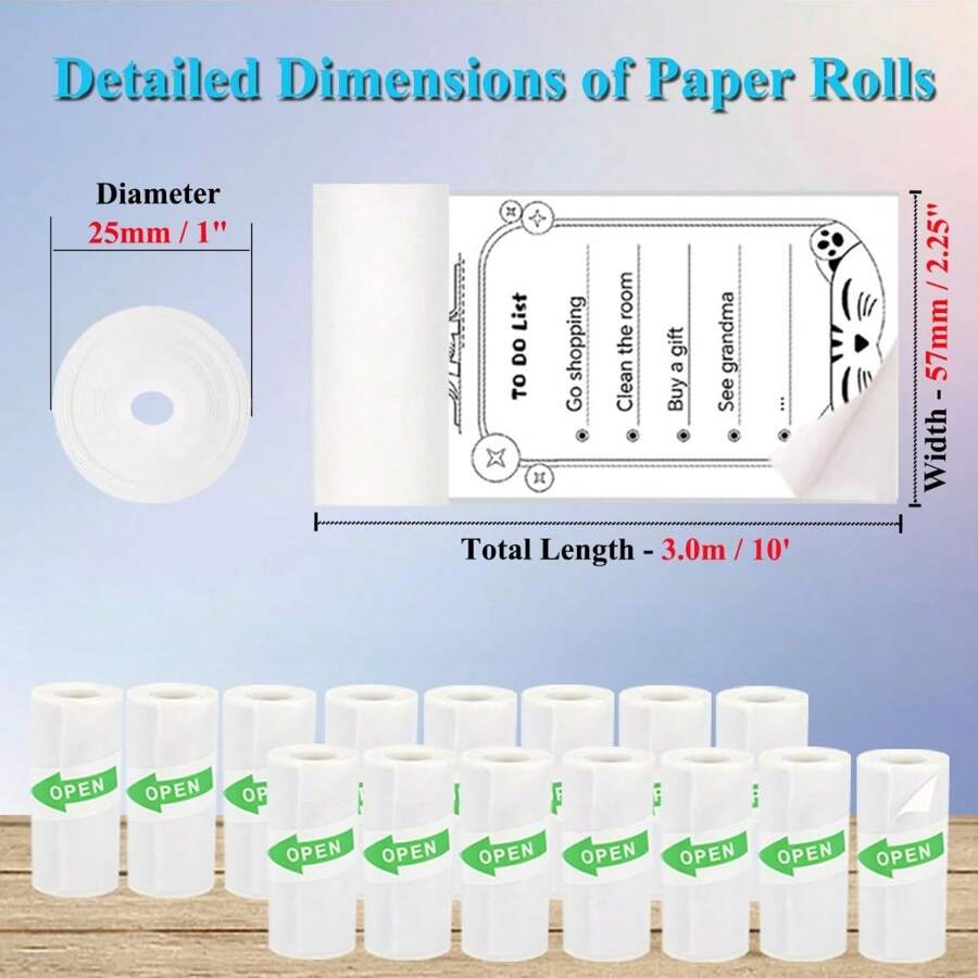 Mini Printer Sticker Paper, Thermal Sticker Paper For Mini Printer ...