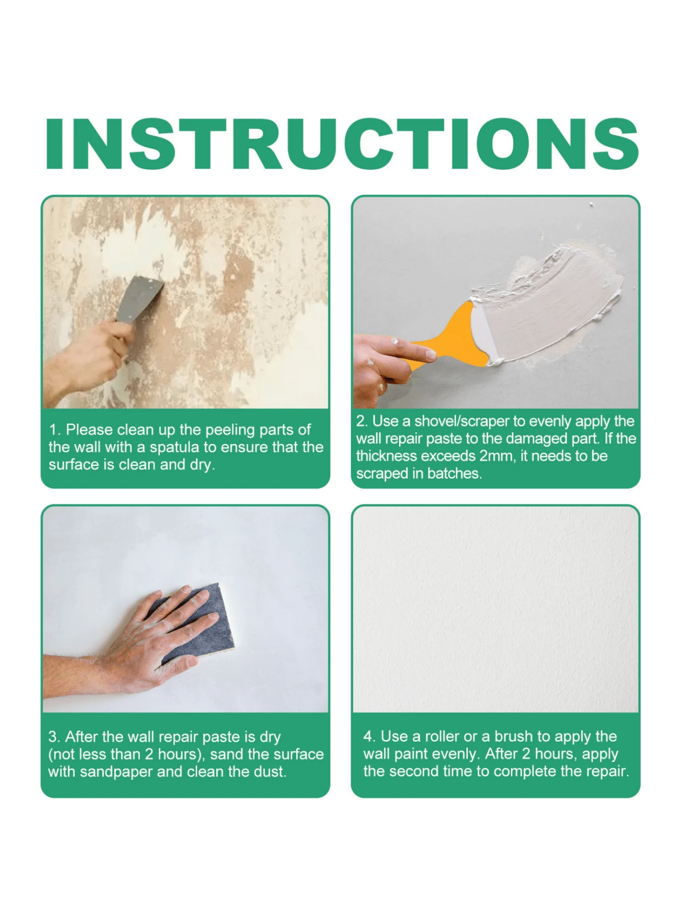 Wall Repair Paste Covering Stain Repair Agent, Wall Paint Peeling Off ...