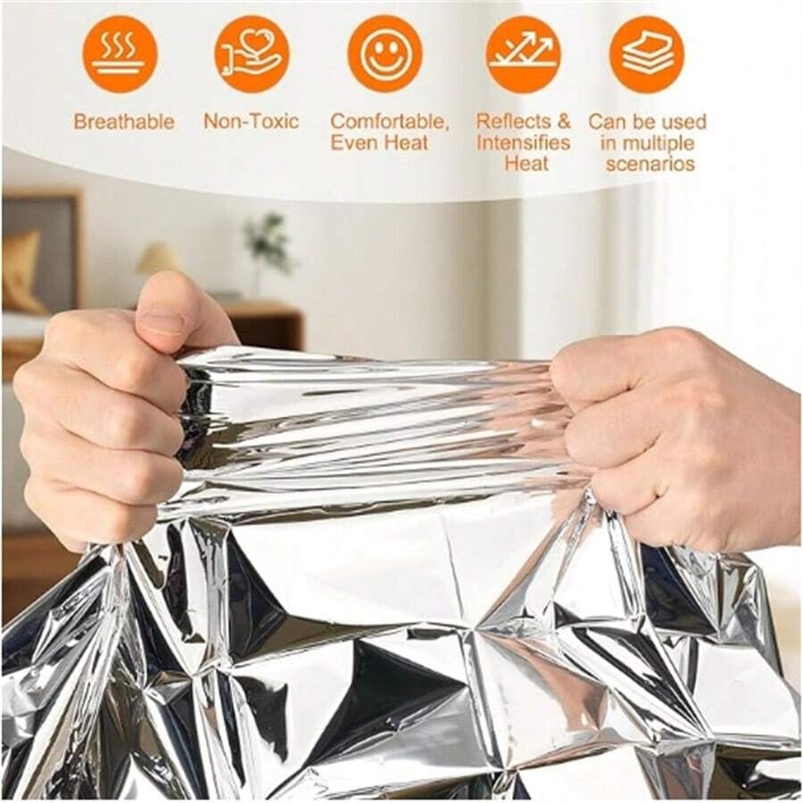Emergency Foil Blanket, Survival Thermal Mylar Blankets Individually ...