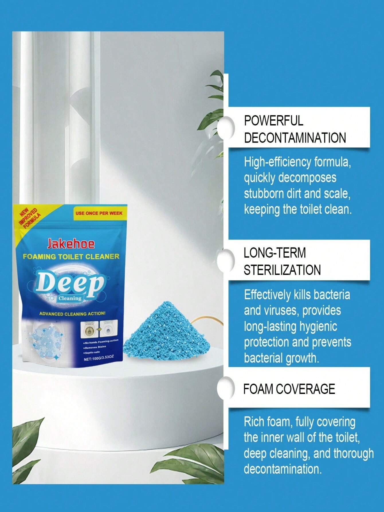 Foam Toilet Cleaning Powder Toilet Toilet Stain Cleaning Odor Descaling ...