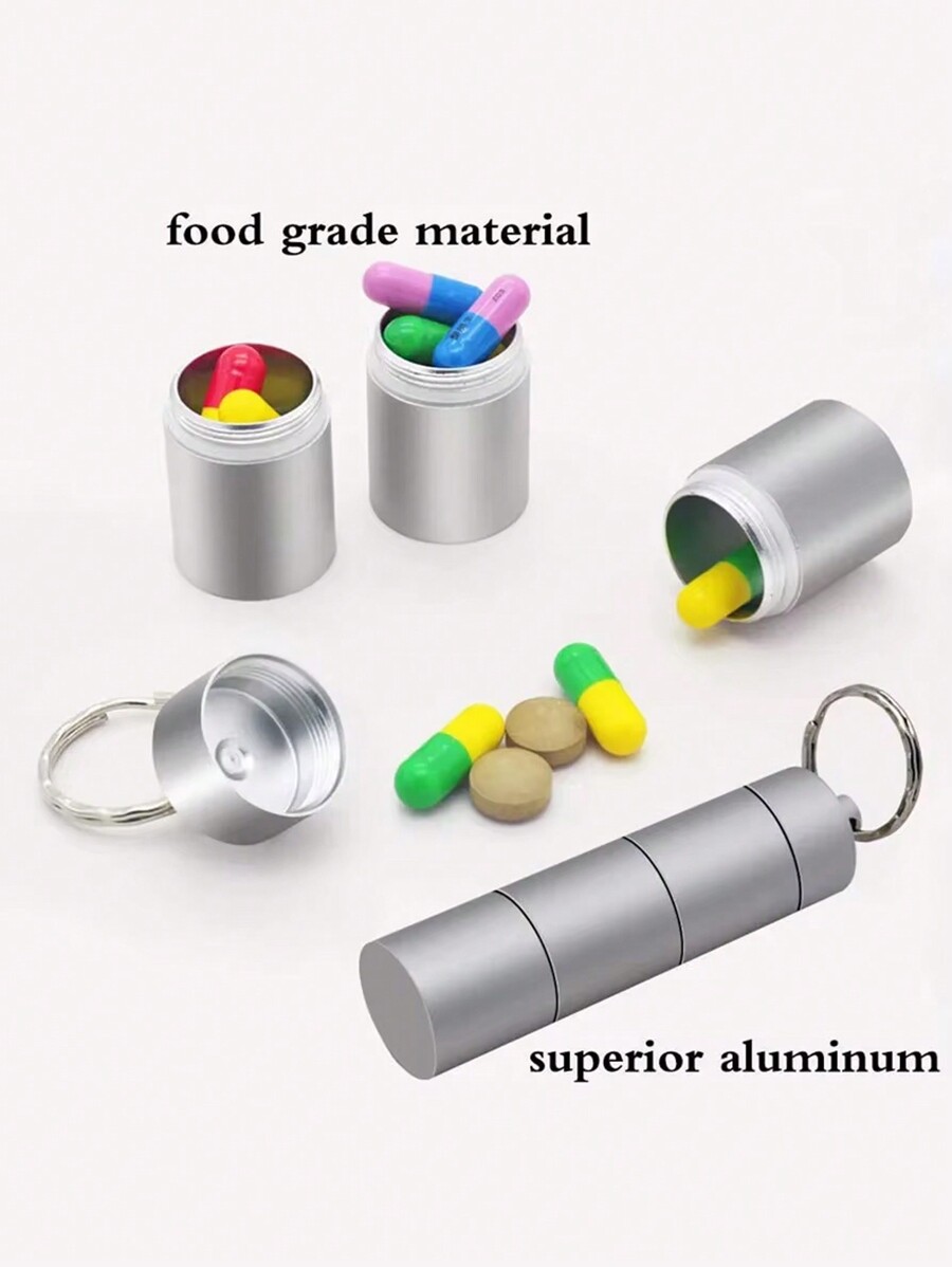 Mini Portable Aluminum Waterproof Pill Box, Sealed 3 Times Per Day Grid ...
