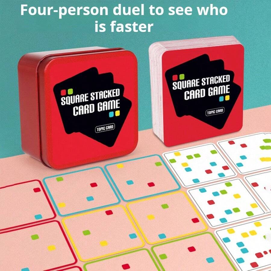 4-Player Puzzle Table Game, Stacking Block Card Game, Chess Board Game ...