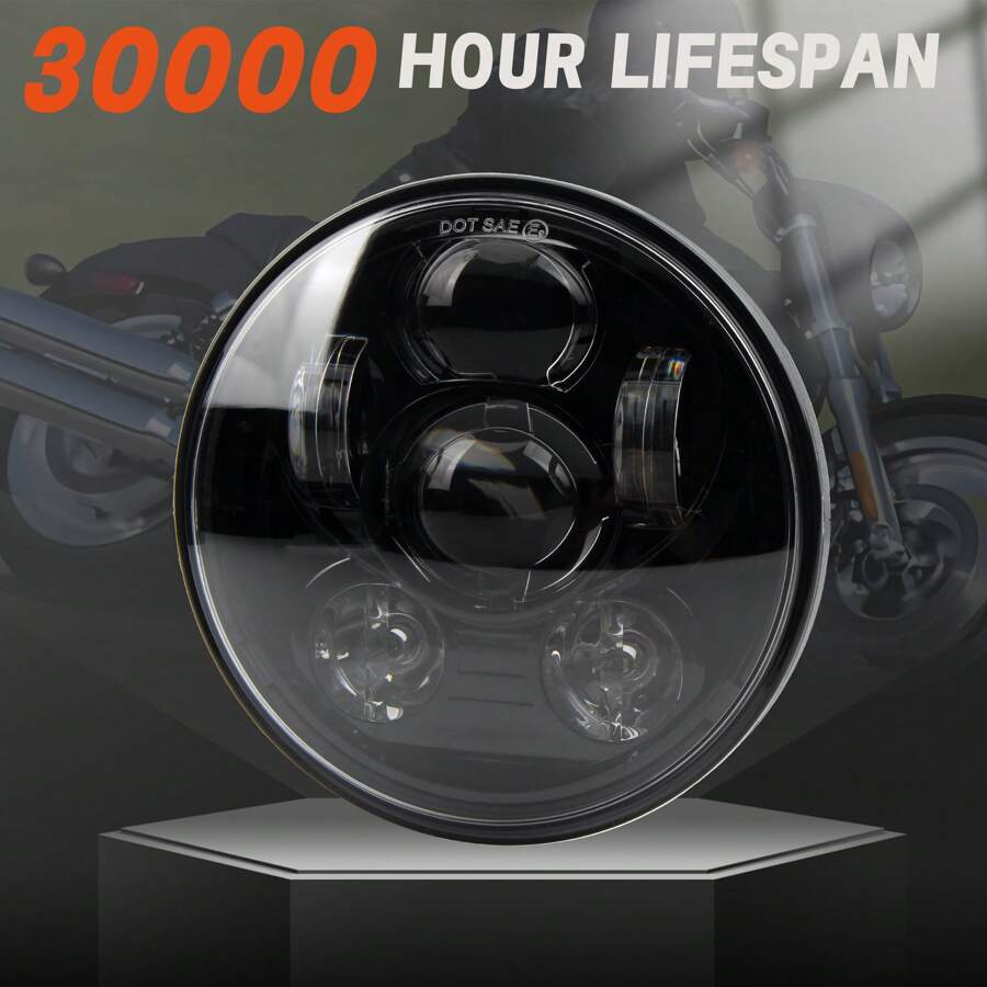 PowerMotor Motorcycle 5.75 Inch Harley Modified Headlight LED High And ...