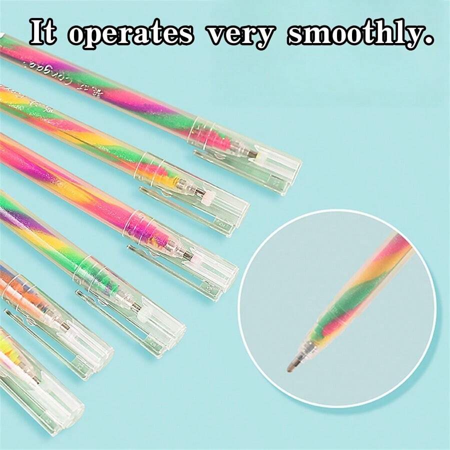 6 Colors Shiny Gel Pens, 12pcs Fine Tip Rainbow Gradient Markers ...