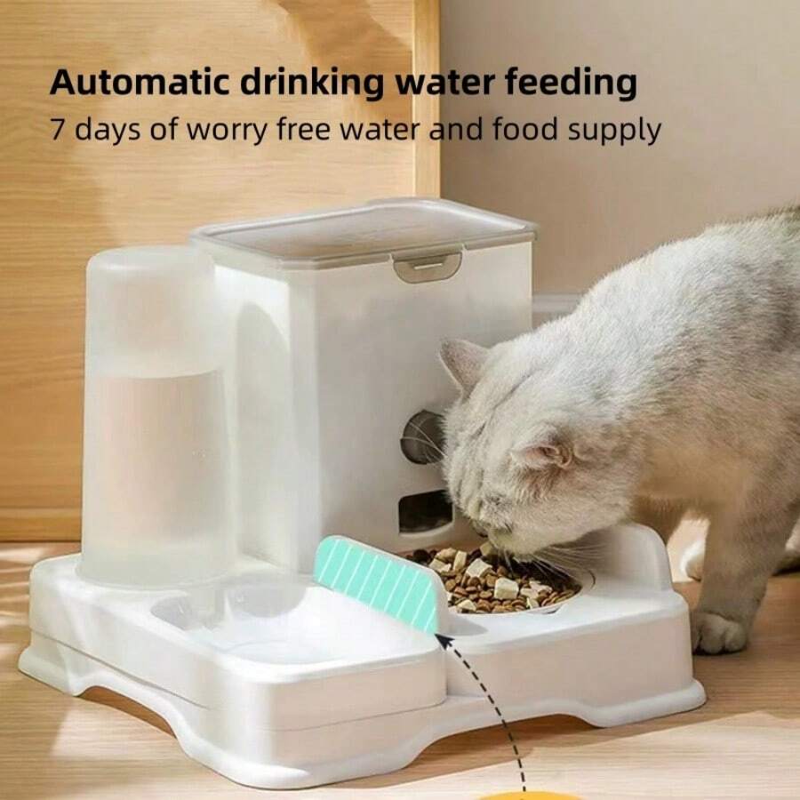 Tipped Cat & Dog Bowl, Pet Food & Water Bowl Combo, Non-Spill Automatic ...