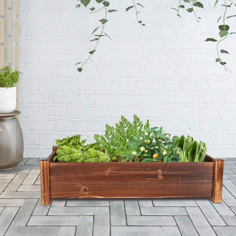 Raised Garden Bed, Large Wooden Planter For Garden Outdoor Raised ...
