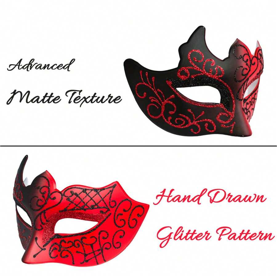 Couple Masquerade Mask - Shiny Metallic Filigree Rhinestone Venetian ...