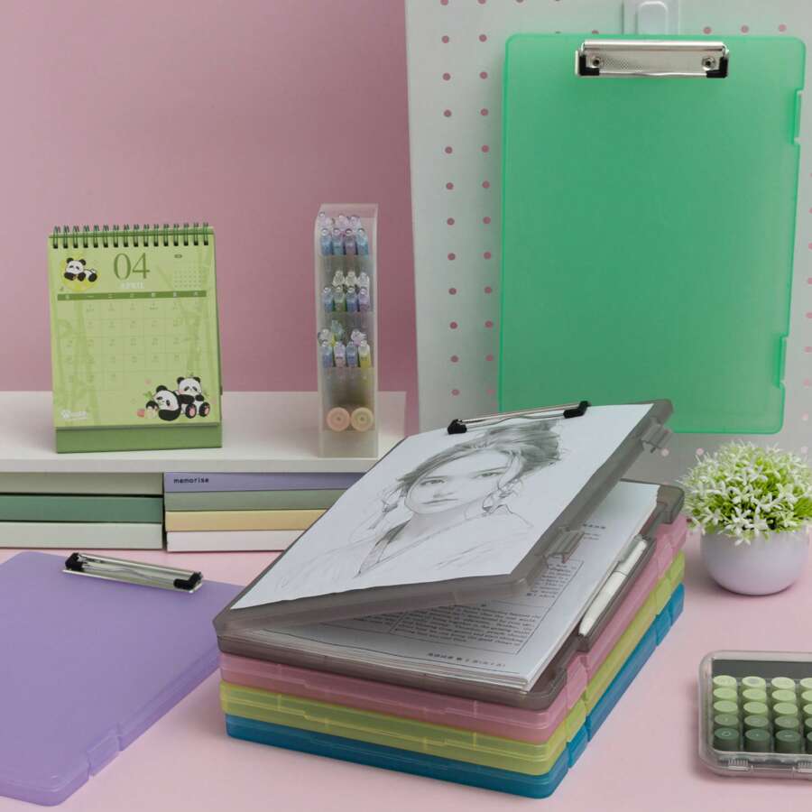 A4 File Folder Storage Box, Multipurpose Clipboard Writing Pad, Student ...