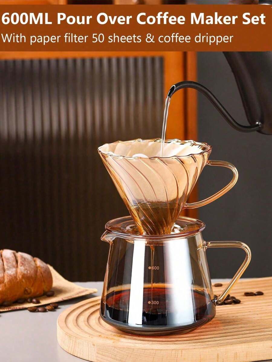 Brutelle Conjunto de cafeteira artesanal V60, copo com filtro de café ...