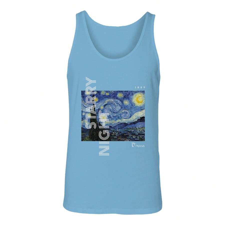 Classic Paintings Starry Night Van Gogh Mens Graphic Cotton Tank Top ...