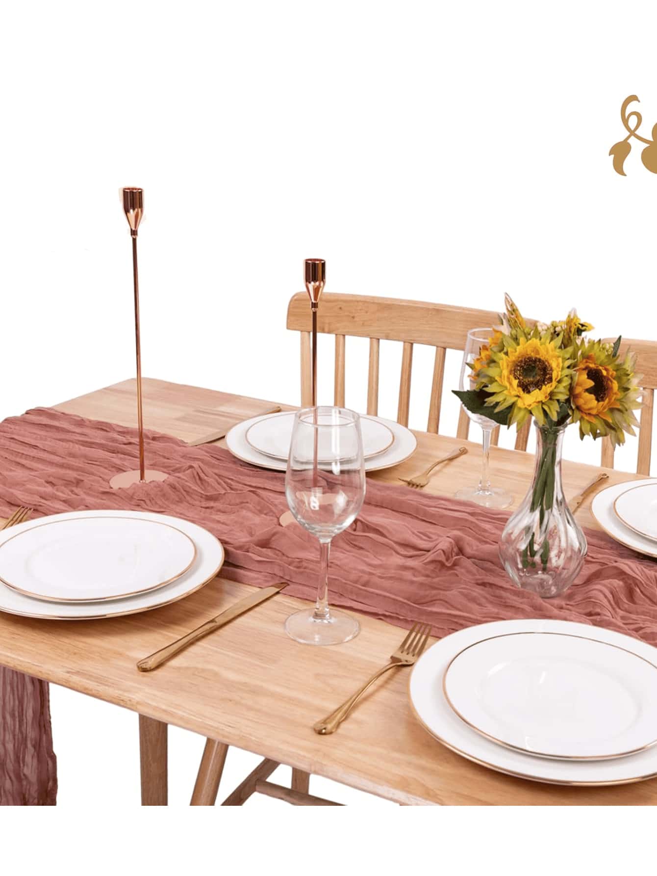 1/3pcs Pink Balinese Crinkle Chiffon Table Runner Bohemian Style Cable ...