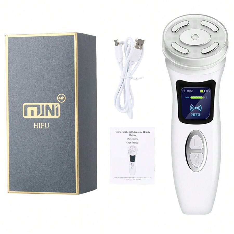 MINI HIFU 4th Generation Lifting Machine EMS Warm Ultrasound Facial Eye Massage Instrument Skin ...