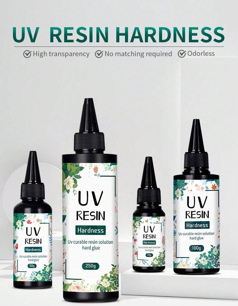 20g/50g/100g/250g/1000g UV Resin High Viscosity Crystal Clear Thick UV Resin Kit, Low Shrinkage ...