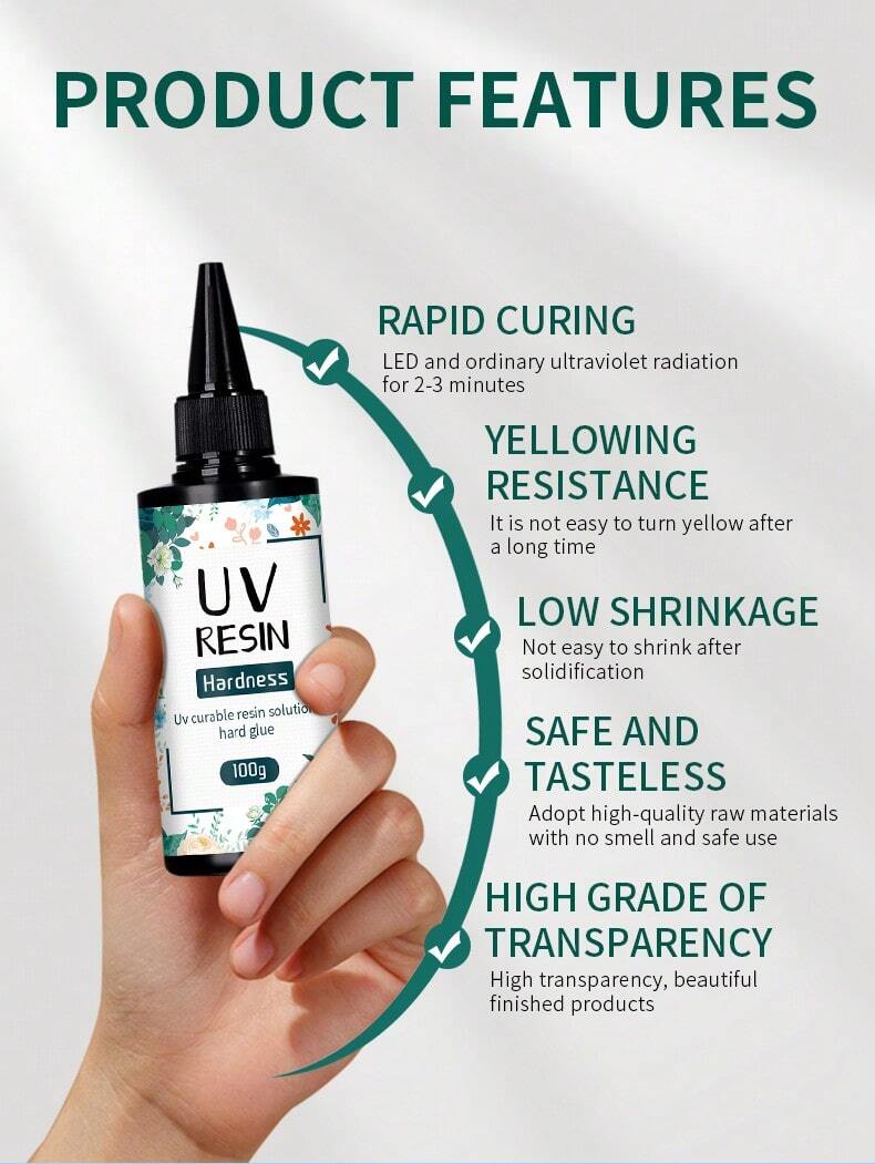 20g/50g/100g/250g/1000g UV Resin High Viscosity Crystal Clear Thick UV Resin Kit, Low Shrinkage ...