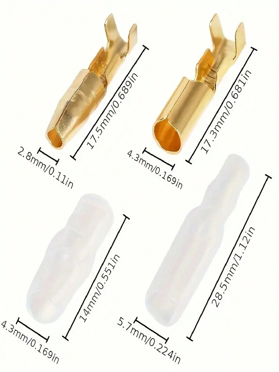 25Sets 4.0mm Female And Male Bullet Terminals Connector Golden Brass ...
