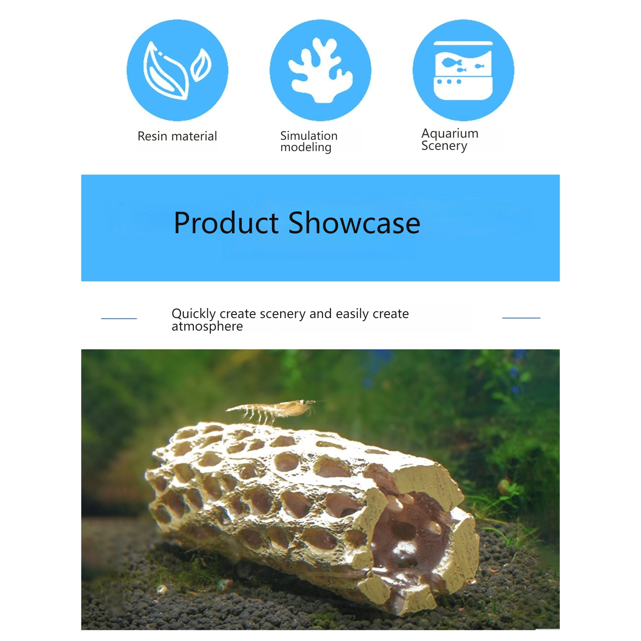 Aquarium Landscape, Reptile Tank, Hideaway For Fish & Shrimp, Caves ...