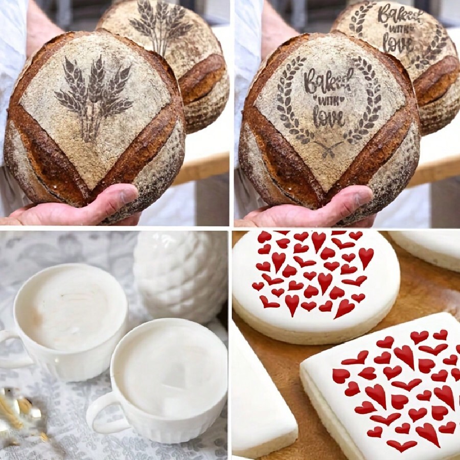 9 Piece Bread Baking Stencil Templates Set For DIY Art, Painting ...