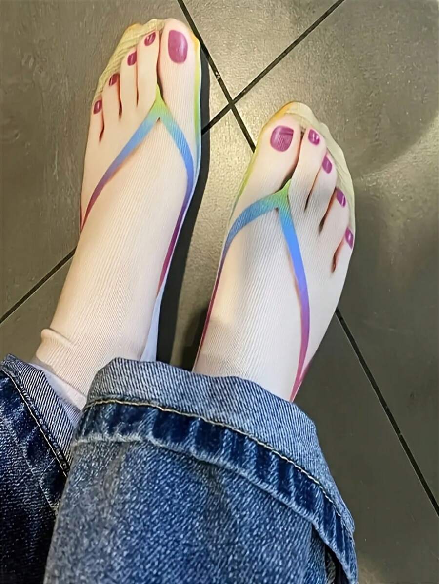 1/4 Pairs 3D Flip Flop Socks, Funny & Novelty Unisex Ankle Socks, Women ...