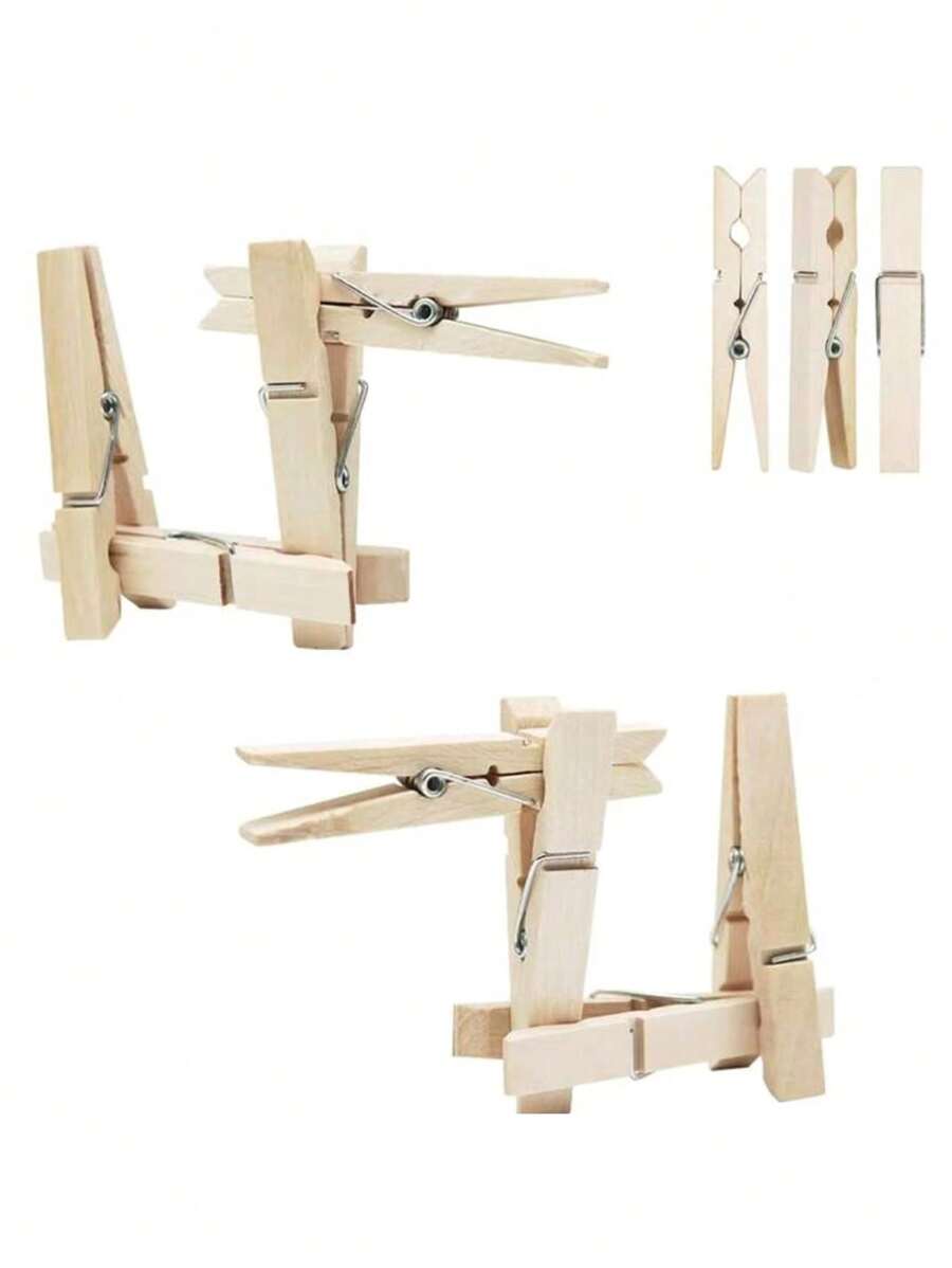 10/50PCS Wood Clothes Pins , Wooden Clothes Pins For Laundry Decorative ...