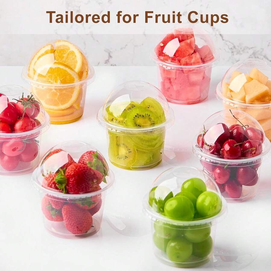 20 Pack 9 OZ Clear Plastic Cups With Dome Lids, Dessert Cups Parfait Cups Party Serving Cups For ...