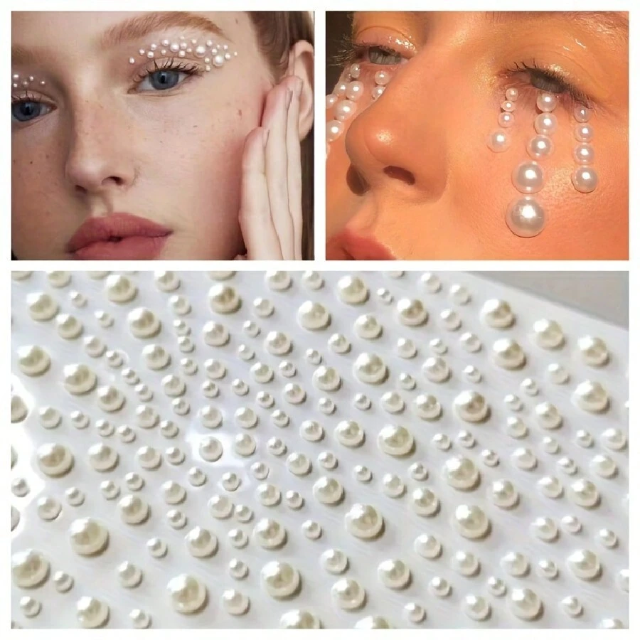 1 Sheet Self-Adhesive Faux Pearl Sticker, White Flat Faux Pearl Sticker ...