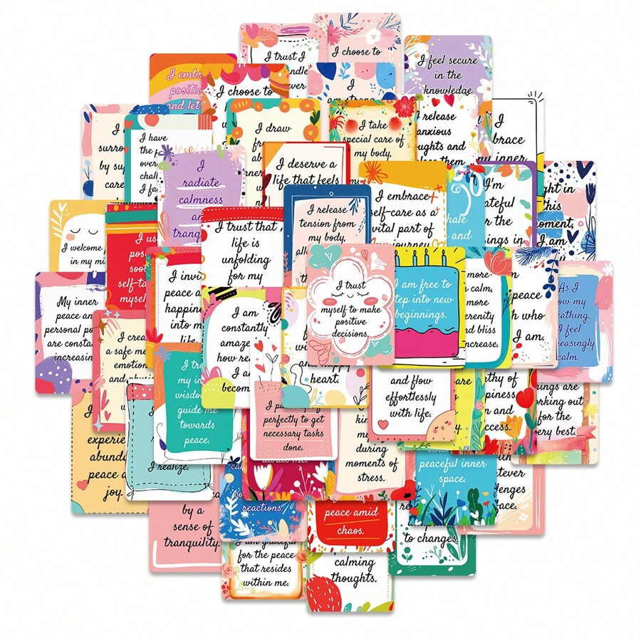 50 Tarjetas de afirmaciones positivas y motivacionales con diseños ...