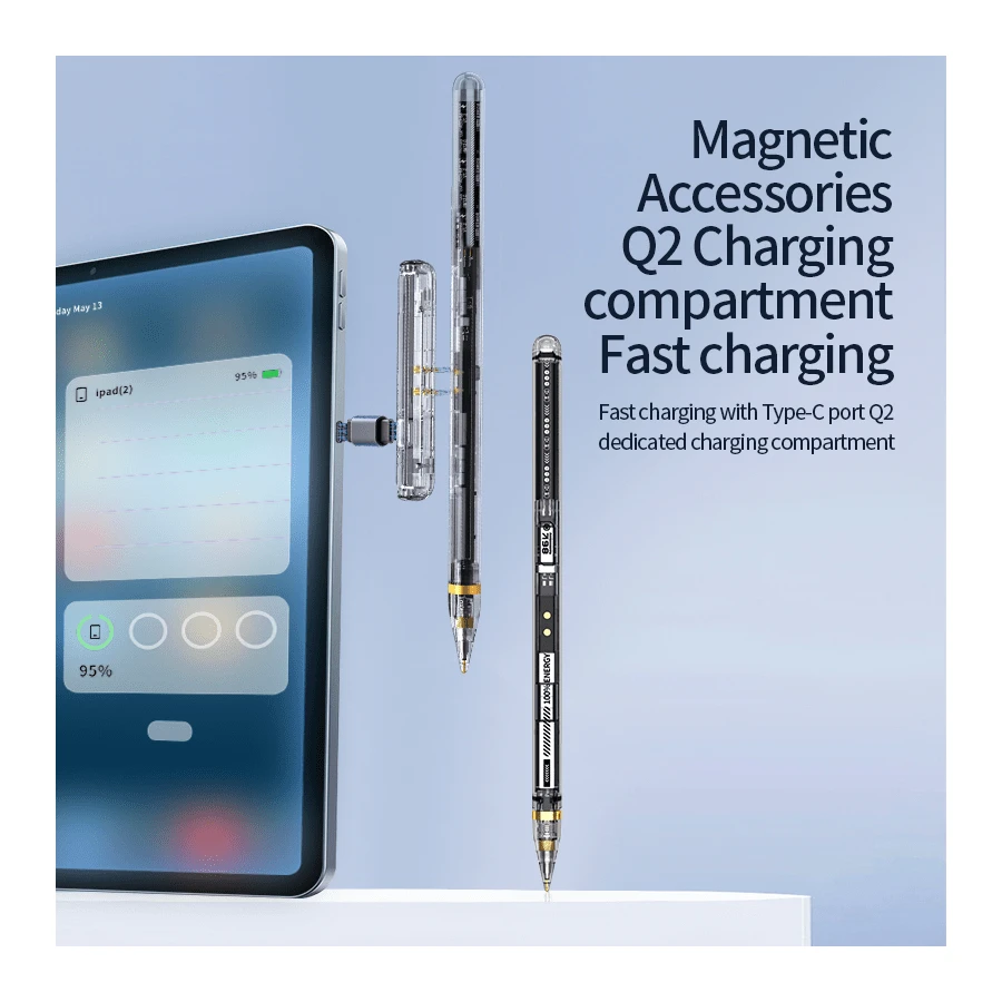 basix Wireless Charging Pen With Stylus Pen Compatible With Ipad Tilt ...