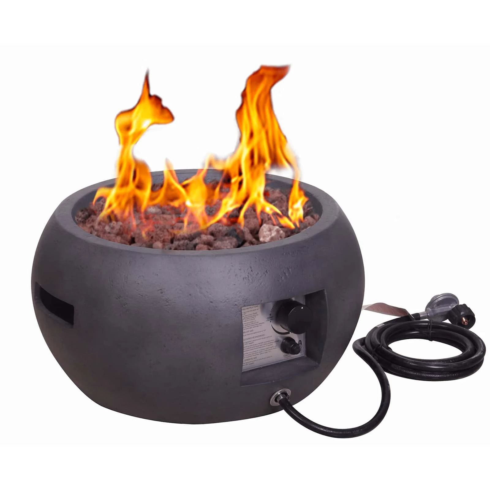 New Design Product Faux Concrete Texture Round Dark Propane Outdoor ...