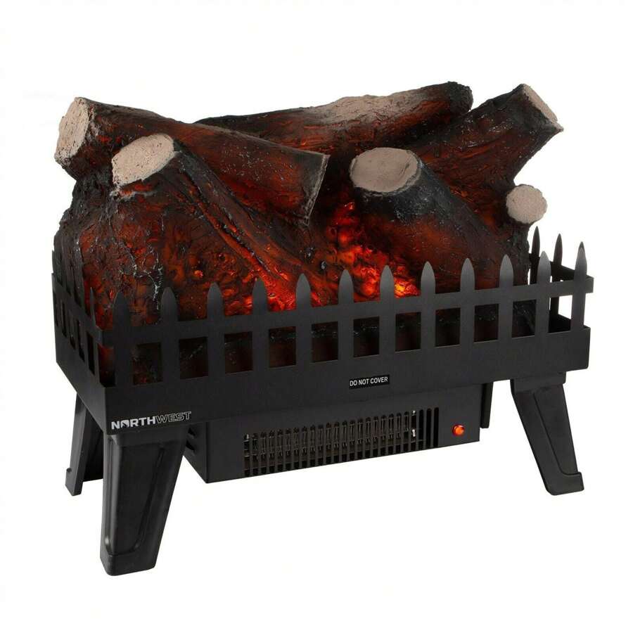 Electric Fireplace Fake Log Insert LED Glowing Effect Energy Efficient ...