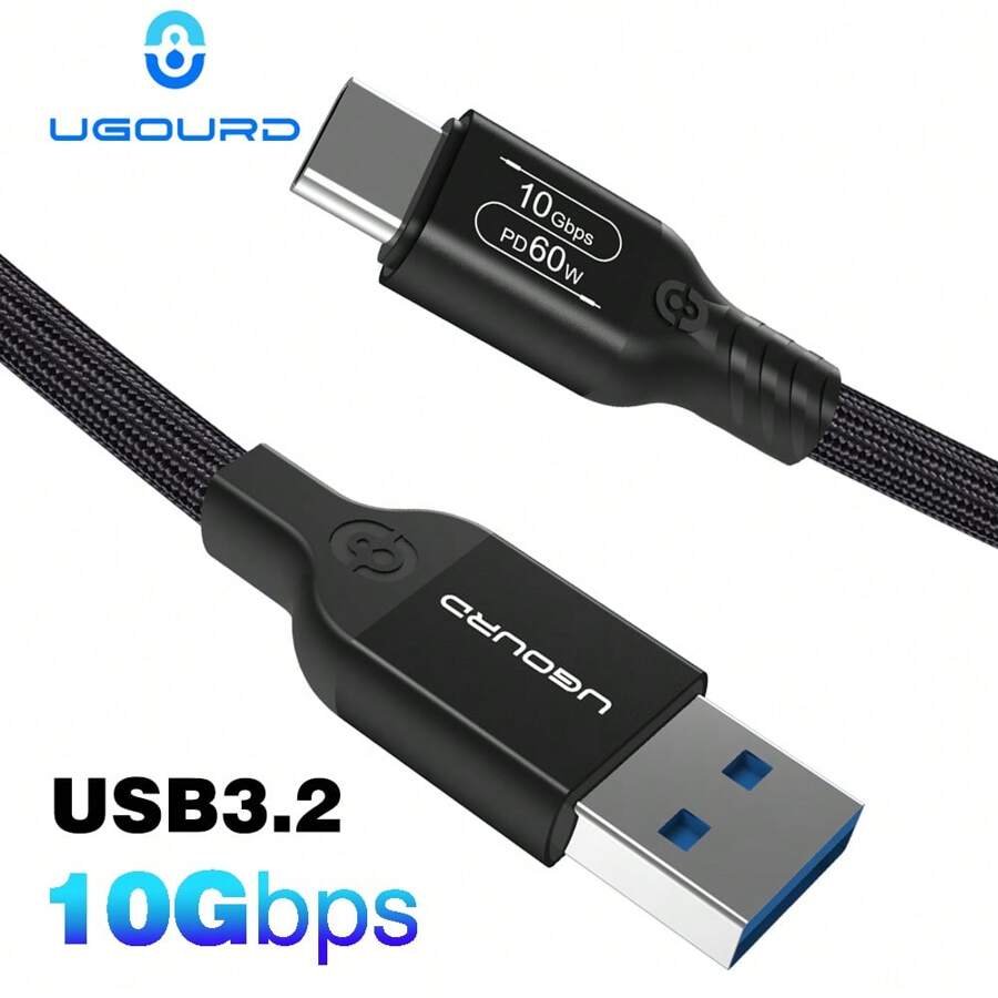 UGOURD Cable USB3.2 Gen2 de USB-A a Tipo-C con velocidad máxima de transferencia de datos de 10 ...
