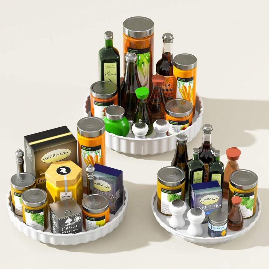 COSANSYS White Lazy Susan Turntable, 3 Pack Lazy Susan, Lazy Susan ...