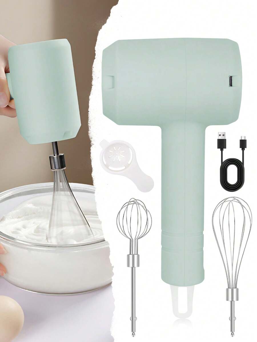 Portable USB Charge Wireless Handheld Mixer Electric Mixer 3 Speeds ...
